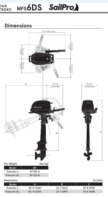 MFS6DWDSPROL Sail Pro Tohatsu 6 hp 4-Stroke | OnlineOutboards.ca